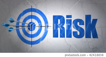 Business concept: target and Risk on wall... - Stock Illustration ...