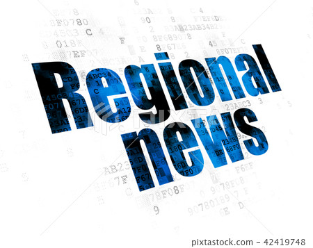 News concept: Regional News on Digital background - Stock Illustration ...