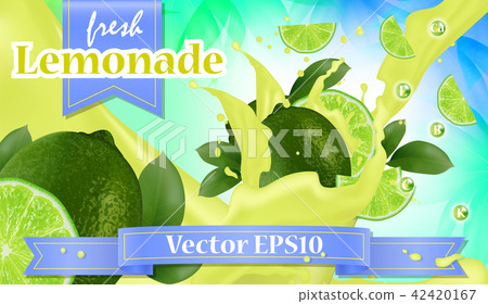 Vector ads 3d promotion banner, Realistic lime - Stock Illustration ...