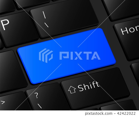 Blank button on keyboard Empty blue button frame - Stock Illustration ...