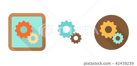 gear, simple retro icon in flat style - Stock Illustration [42439239 ...