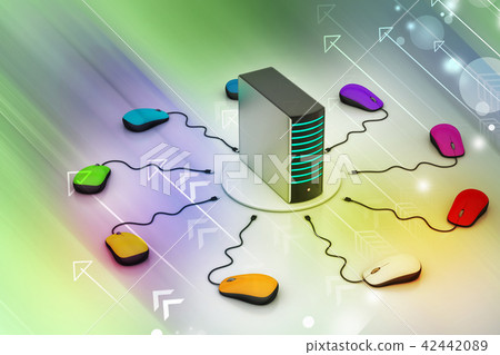 computer mouse connected Server - Stock Illustration [42442089] - PIXTA