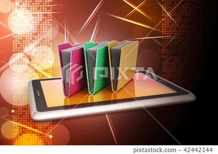 Tablet PC with file folder - Stock Illustration [42442144] - PIXTA