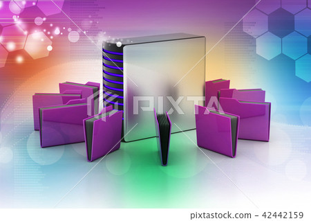Server with file folder - Stock Illustration [42442159] - PIXTA