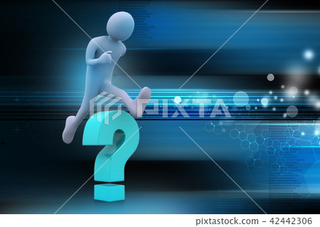 3d man overcome the problem - Stock Illustration [42442306] - PIXTA