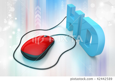 Hd text connected with computer mouse - Stock Illustration [42442589 ...