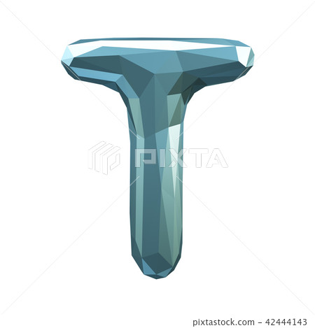 Capital latin letter T in low poly style... - Stock Illustration ...
