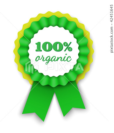 100% organic ribbon rosette - Stock Illustration [42451645] - PIXTA