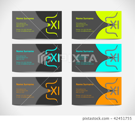 collection of visiting cards, illustration - Stock Illustration ...