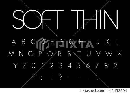 Soft thin font, thread stylish linear sans... - Stock Illustration ...