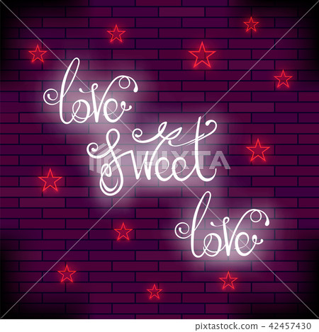 Vintage Colorful Neon Lettering. - Stock Illustration [42457430] - PIXTA