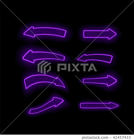 Set of Different Neon Purple Arrows - Stock Illustration [42457433] - PIXTA