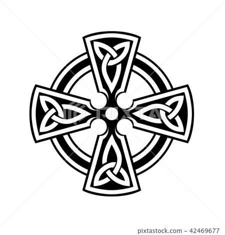 Celtic cross symbol on white background - Stock Illustration [42469677 ...