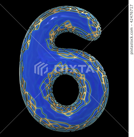 number six 6 made of golden shining metallic... - Stock Illustration ...