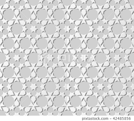 3D white paper art Islamic geometry backgrouund - Stock Illustration ...
