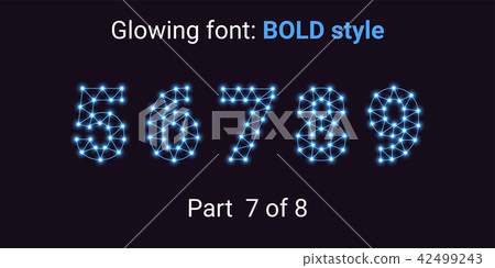 Blue Glowing font in the Outline style - Stock Illustration [42499243 ...