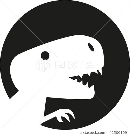 Dinosaur t-rex head in front of moon - Stock Illustration [42500109 ...
