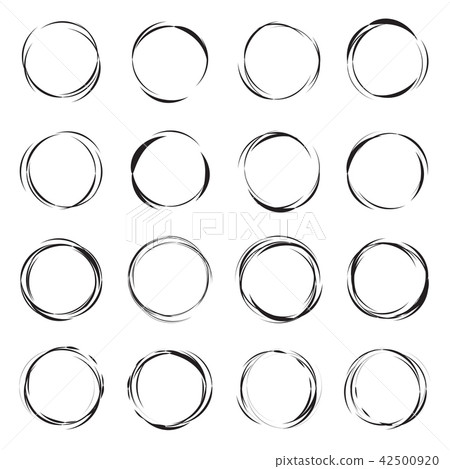 Hand Drawn Circle - Stock Illustration [42500920] - PIXTA