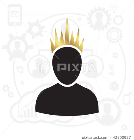 Admin with Gold Crown Icon - Stock Illustration [42500957] - PIXTA