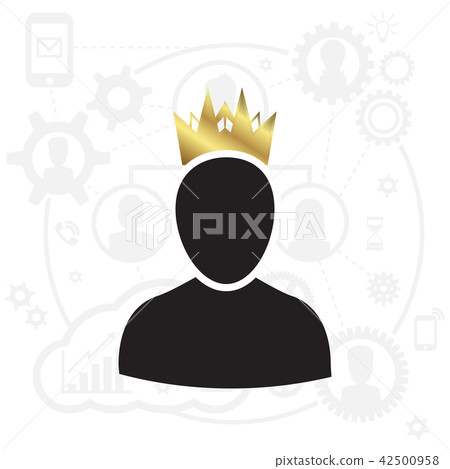 Admin with Gold Crown Icon - Stock Illustration [42500958] - PIXTA