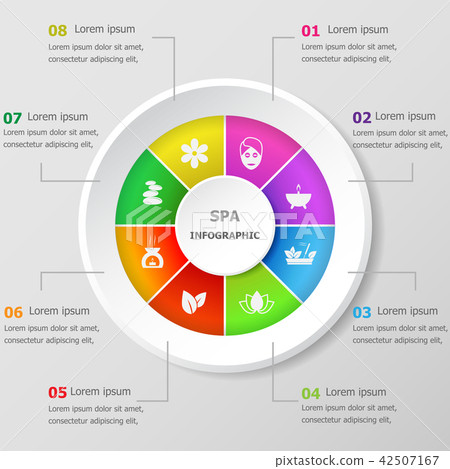 Infographic design template with spa icons - Stock Illustration ...