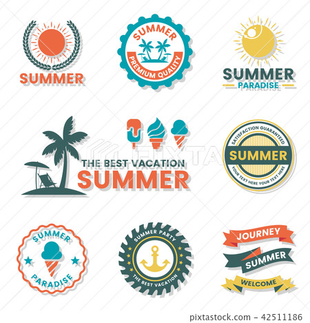 Summer Retro Vector Logo for banner - Stock Illustration [42511186] - PIXTA