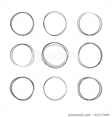 Hand Drawn Circle - Stock Illustration [42517494] - PIXTA