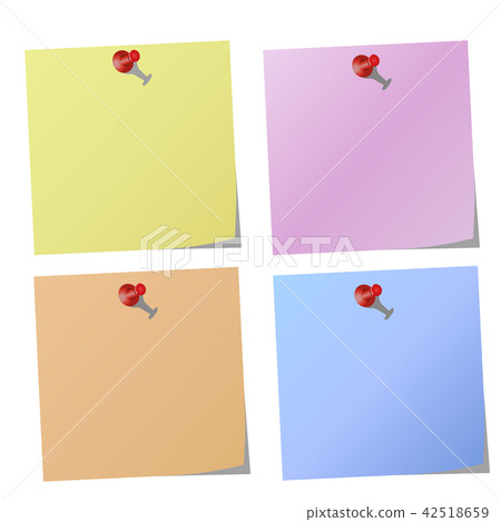 Reminder note with red pin - Stock Illustration [42518659] - PIXTA