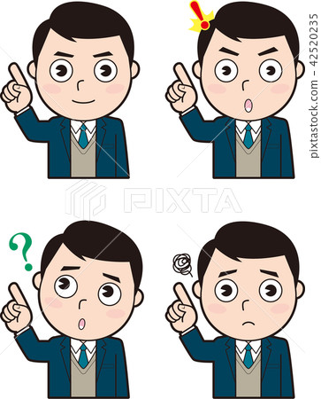 pointing, facial expression, vector - Stock Illustration [42520235] - PIXTA