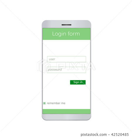 Mobile login form - Stock Illustration [42520485] - PIXTA
