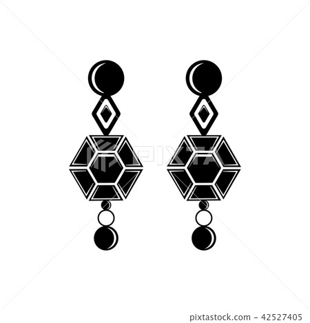 Silhouette of a pair of earrings - Stock Illustration [42527405] - PIXTA