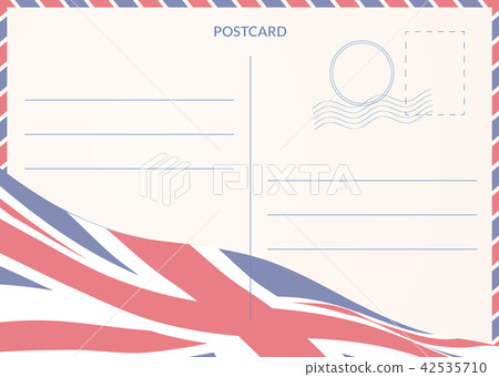 Postcard template with United Kingdom flag - Stock Illustration ...