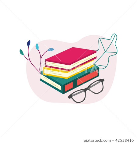 Vector flat book pile or column - Stock Illustration [42538410] - PIXTA