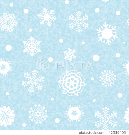 Bright Blue Snowflakes Background - Stock Illustration [42539403] - PIXTA