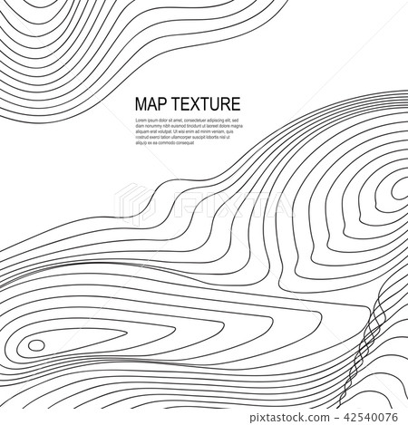 Topographical Terrain Map with Line Contours - Stock Illustration ...