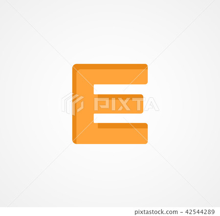 Letter E. Bold geometric font element. Modern... - Stock Illustration ...