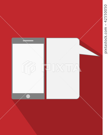 Smart phone with speech bubble flat design - Stock Illustration ...