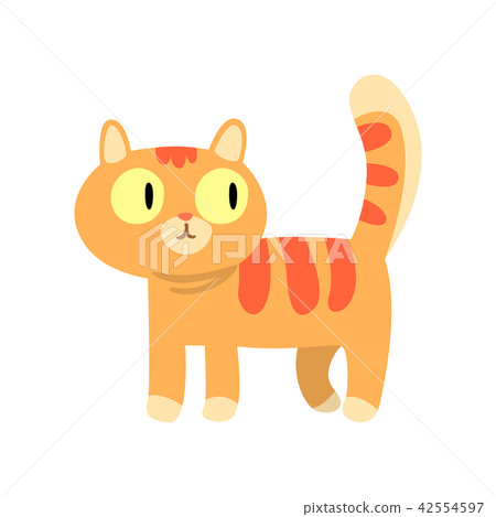 Cute red cat cartoon character vector... - Stock Illustration [42554597 ...