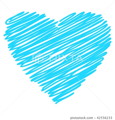 Heart blue hand drawn sketch vector - Stock Illustration [42556233] - PIXTA