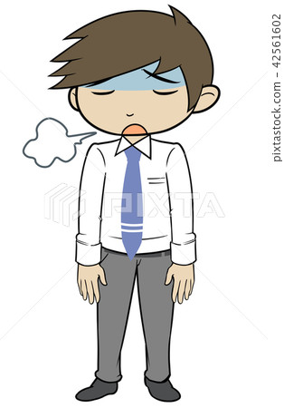 Male gesture (poor health sigh) - Stock Illustration [42561602] - PIXTA