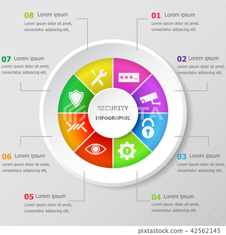Infographic design template with security icons - Stock Illustration ...