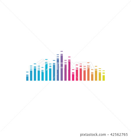 Colorful music bars visualization graphic design - Stock Illustration ...