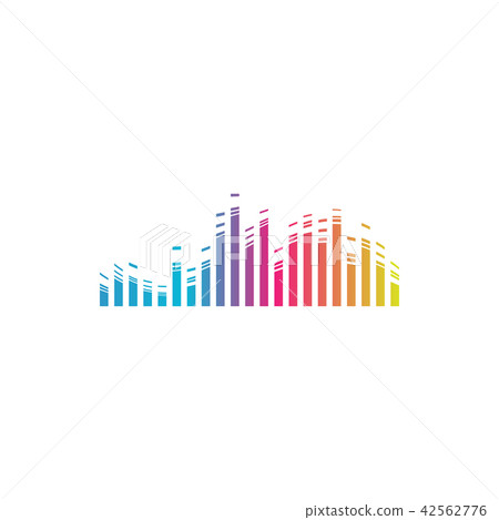 Colorful music bars visualization graphic design - Stock Illustration ...