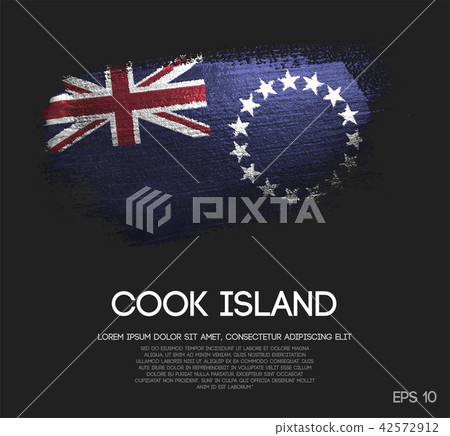 Cook Islands Flag Made of Glitter Brush Paint - Stock Illustration ...