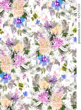 Seamless summer pattern with watercolor flowers - Stock Illustration ...