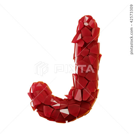 Alphabet made of plastic shards red color... - Stock Illustration ...
