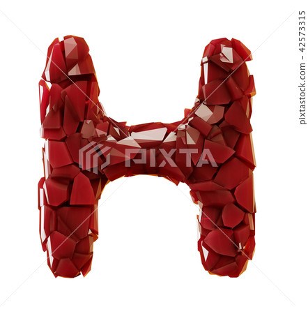 Alphabet made of plastic shards red color... - Stock Illustration ...
