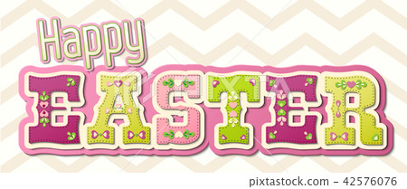 Happy Easter, colorful decorated word - Stock Illustration [42576076 ...