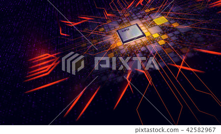 Transformer CPU makes powerful energy rays - Stock Illustration ...