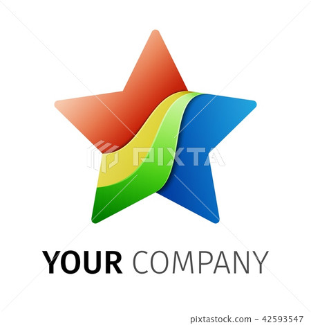 Five point Star Logo design ribbon - Stock Illustration [42593547] - PIXTA